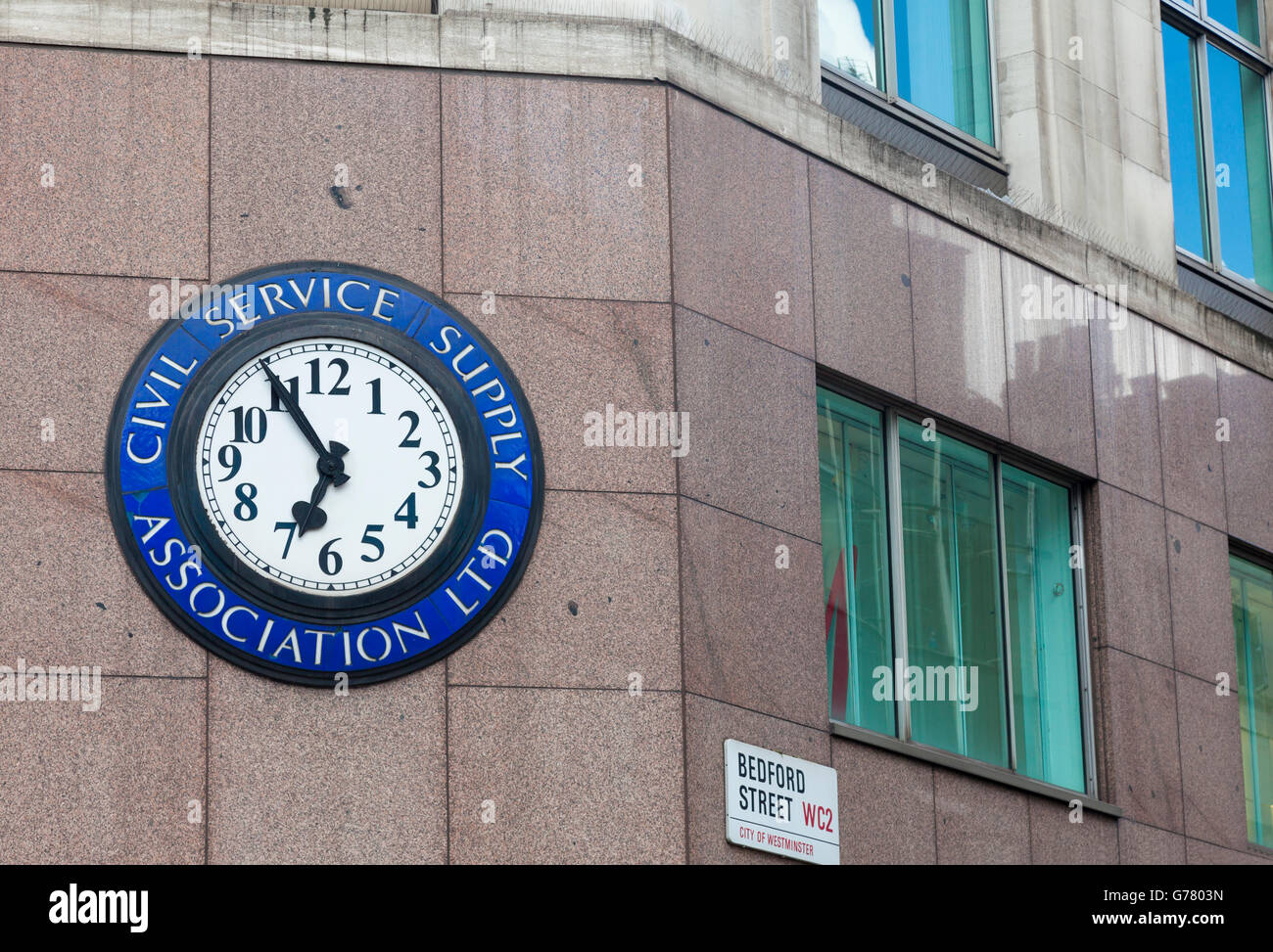 Clock on the site of the old Civil Service Store, The Strand, London ...