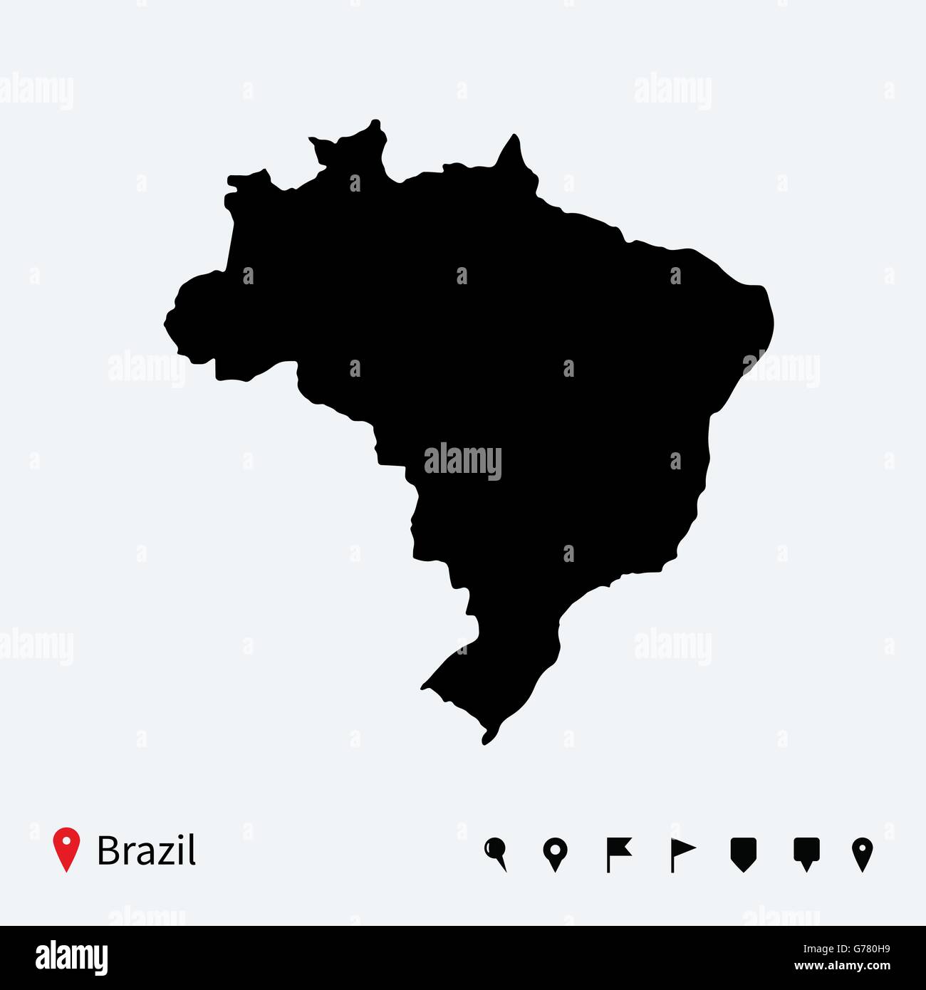 Brazil pointer map Stock Vector Images - Alamy