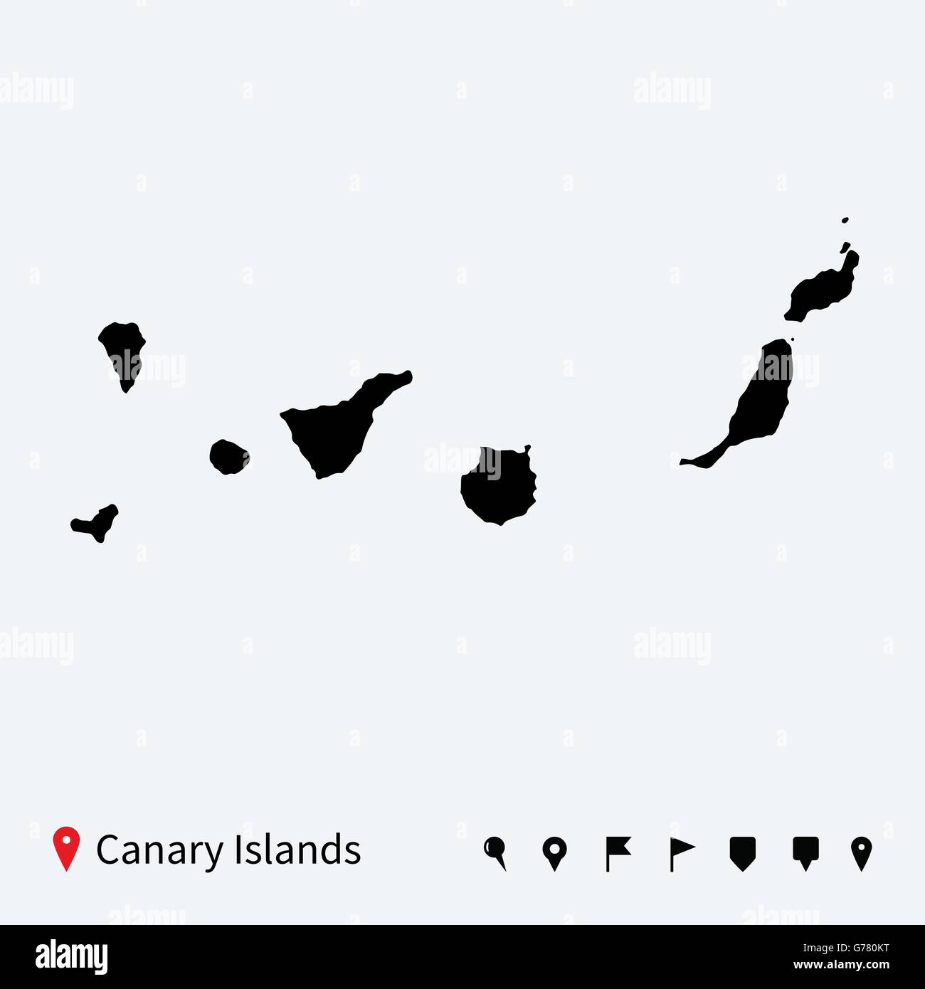Map of the canary islands Stock Vector Images - Alamy