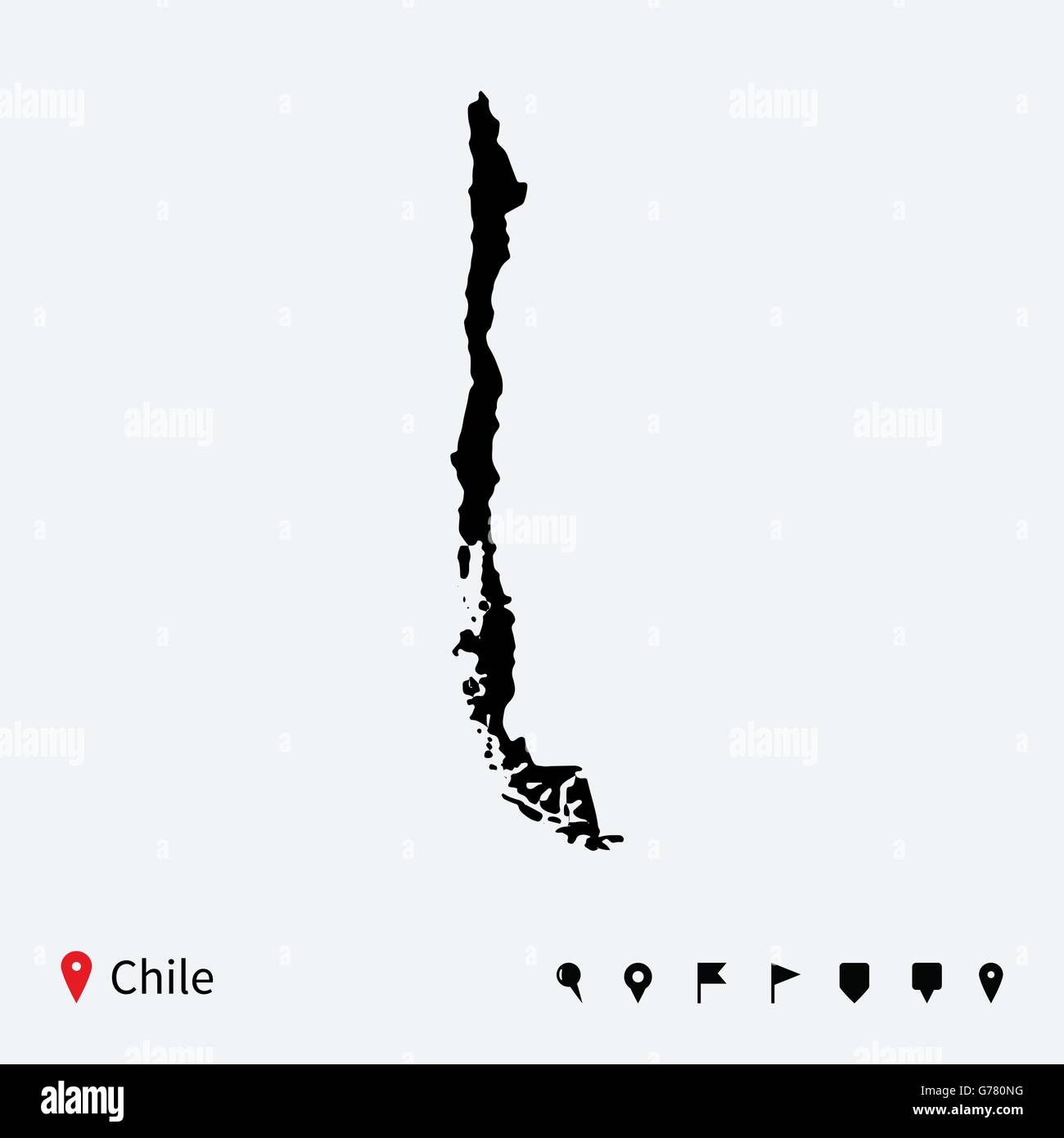 Detailed map of chile hi-res stock photography and images - Alamy