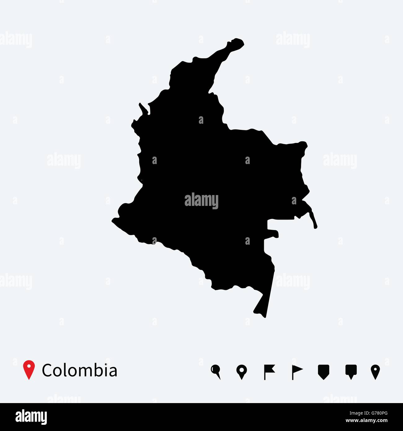 Colombia map pin Stock Vector Images - Alamy