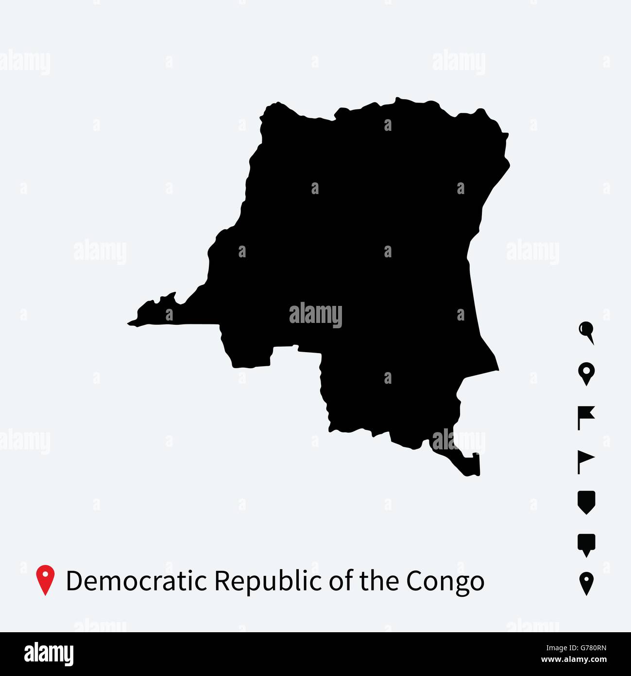 Congo republic map black white hi-res stock photography and images - Alamy