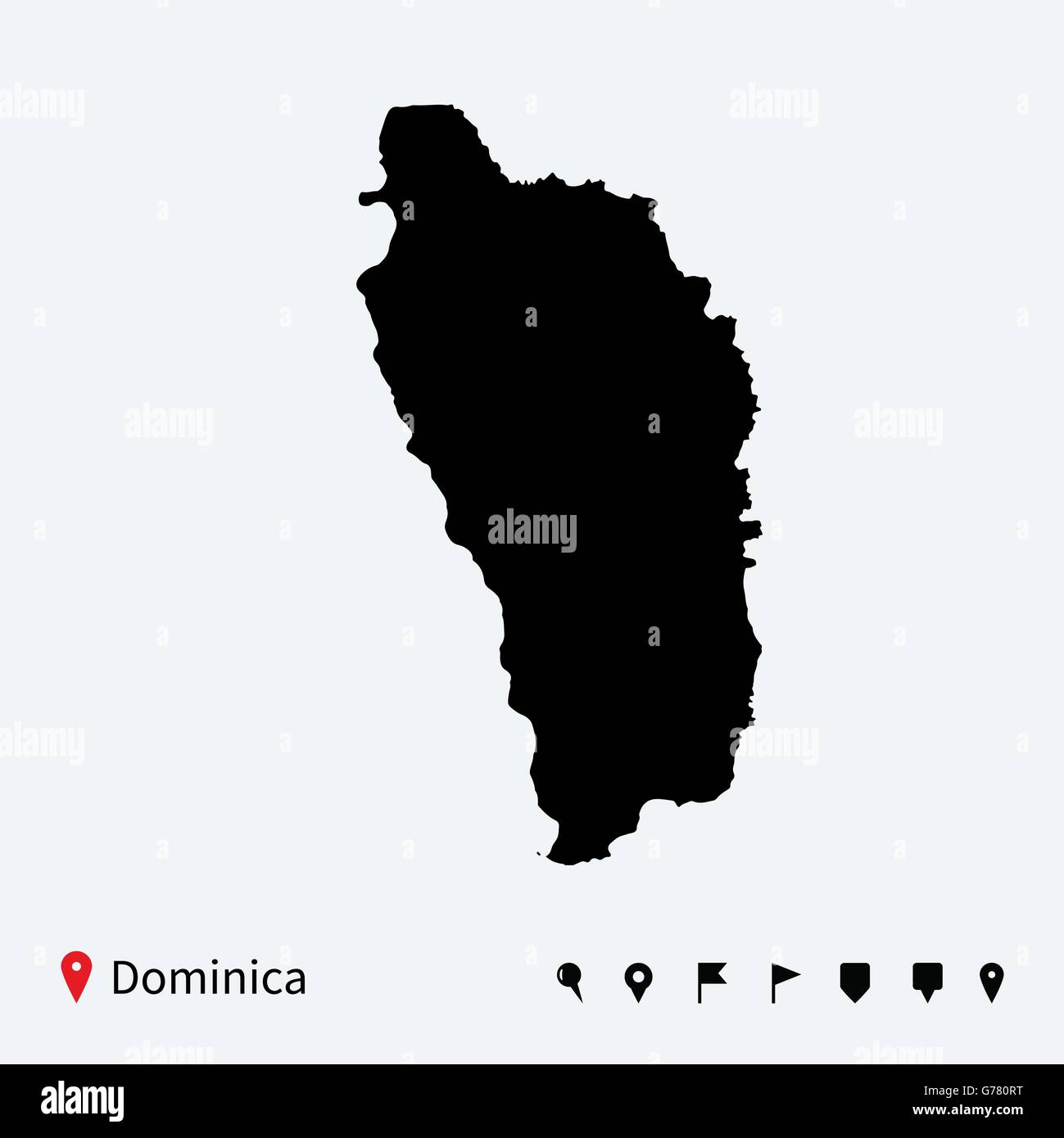 Dominica outline silhouette Stock Vector Images - Alamy