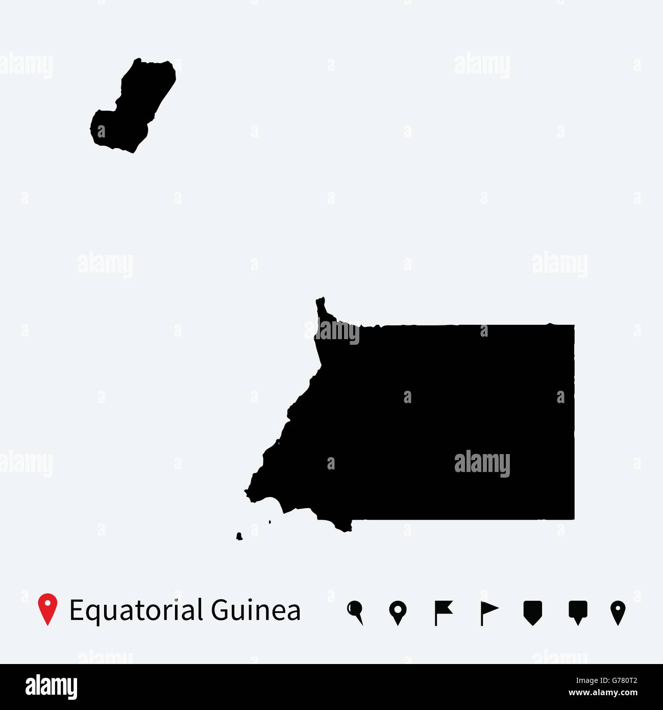 Equatorial guinea outline silhouette map hi-res stock photography and ...