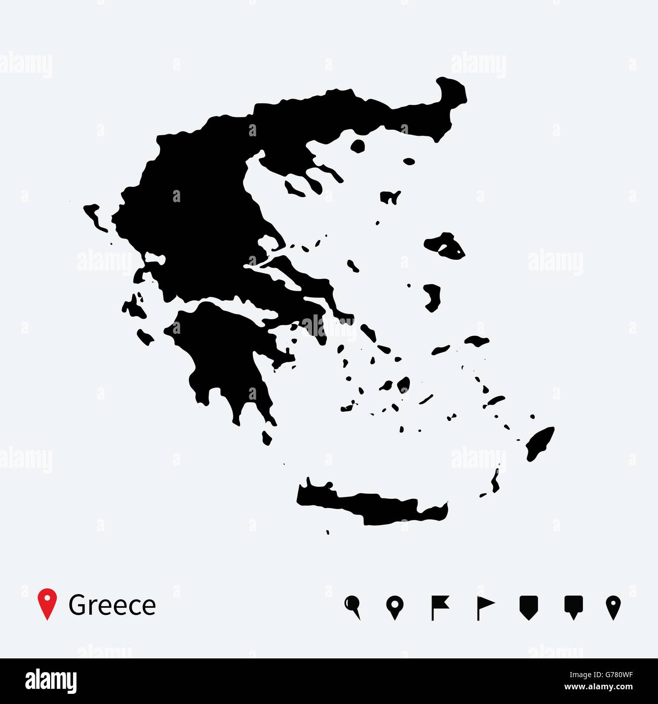 Greece pin on map Stock Vector Images - Alamy