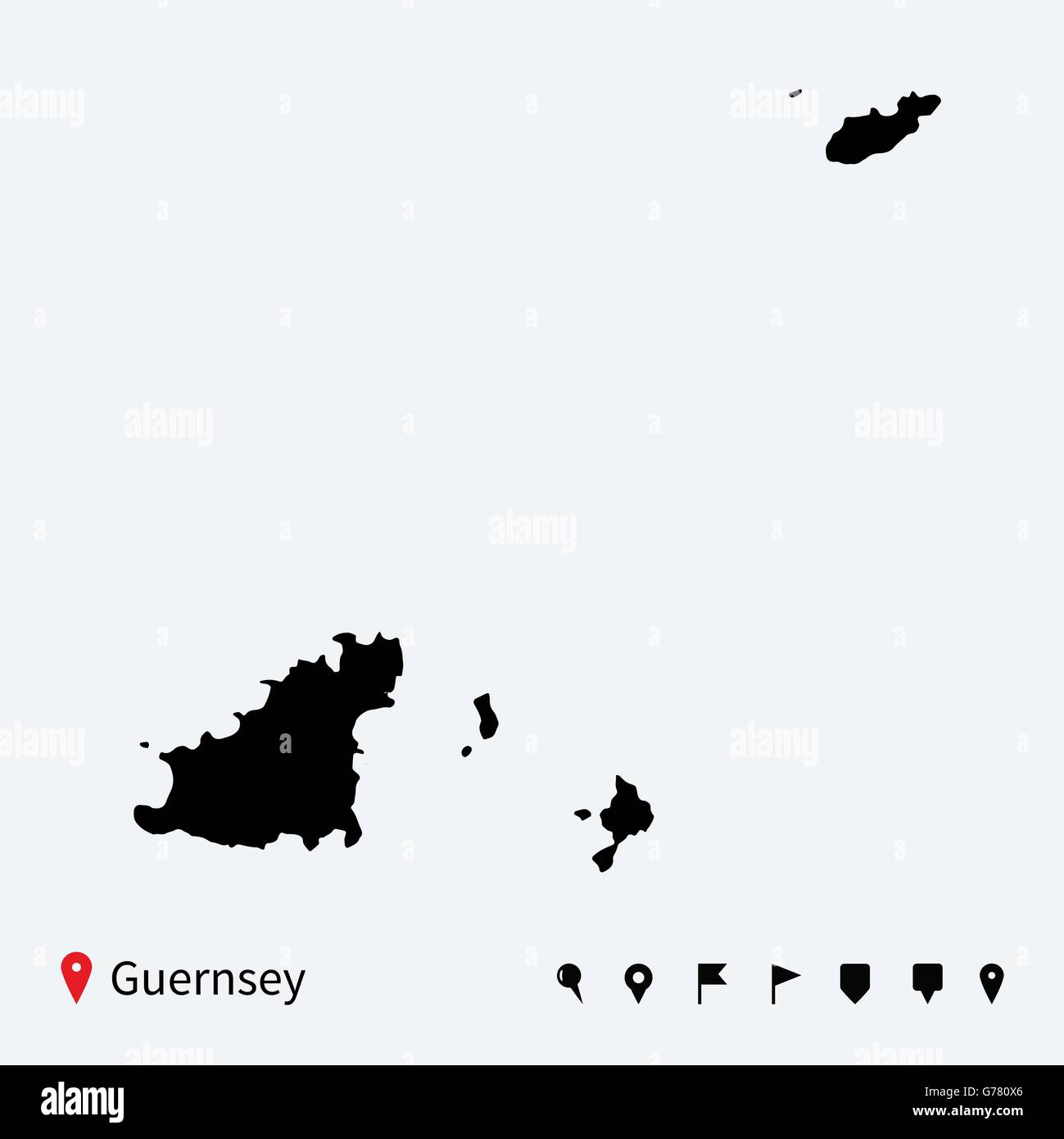 Guernsey outline silhouette map illustration hi-res stock photography ...