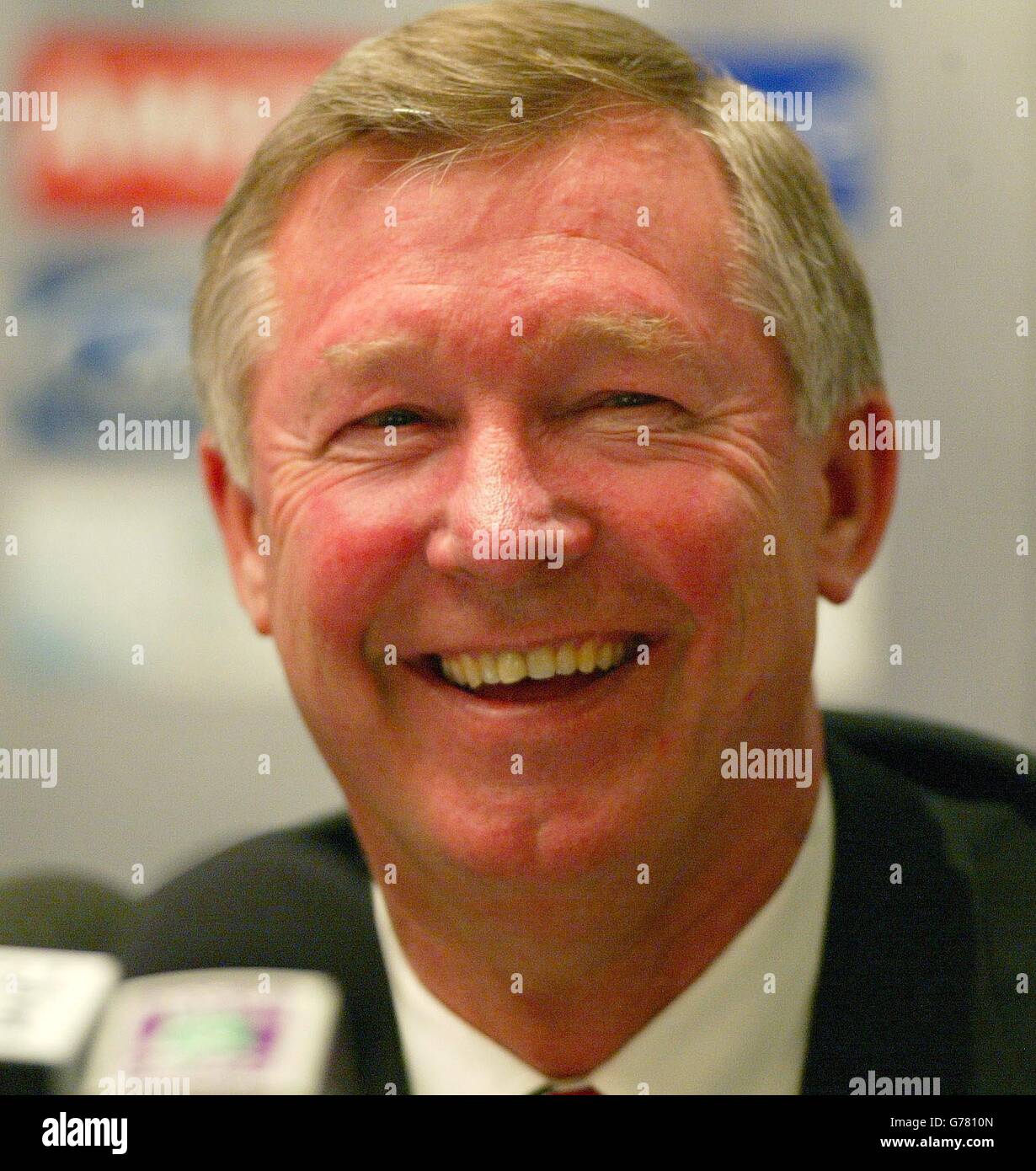Sir Alex Ferguson speaking at a press conference, before Manchester ...
