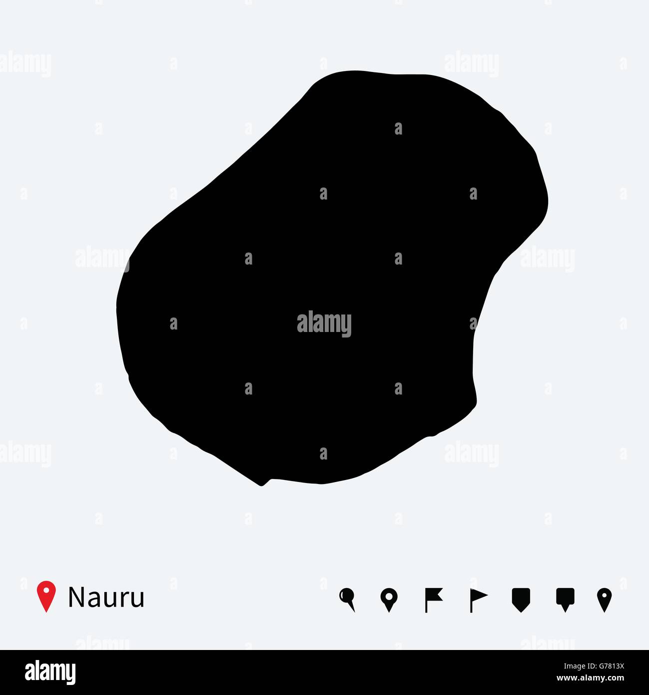 Nauru vector outline map hi-res stock photography and images - Alamy