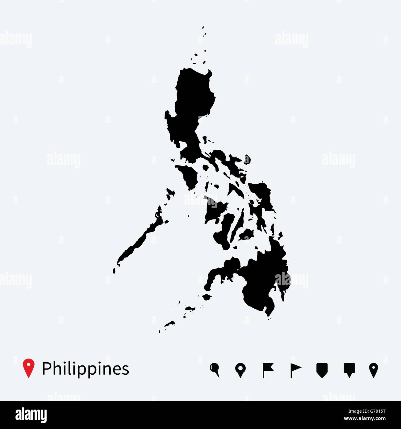 Black philippines map hi-res stock photography and images - Alamy
