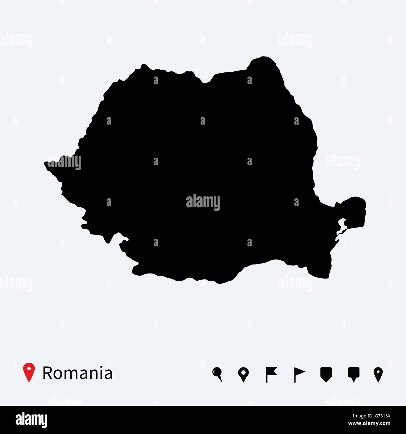 Romania map pin Stock Vector Images - Alamy