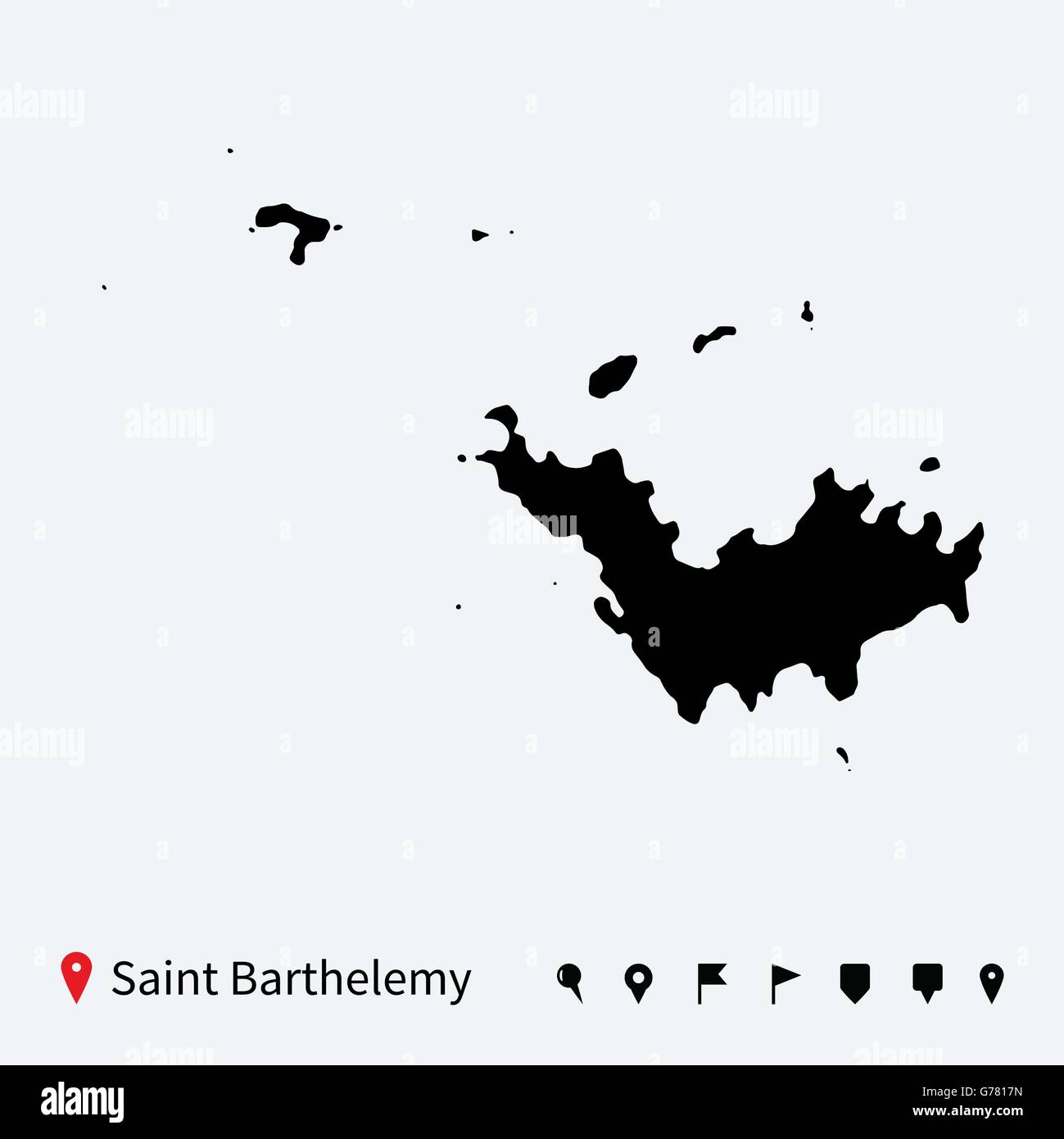 Saint barthelemy map hi-res stock photography and images - Alamy