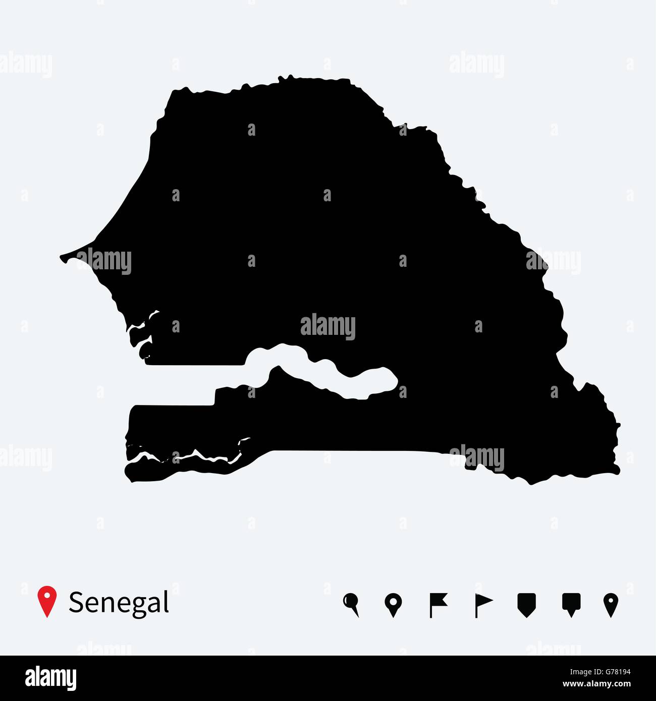 Map of senegal hi-res stock photography and images - Alamy