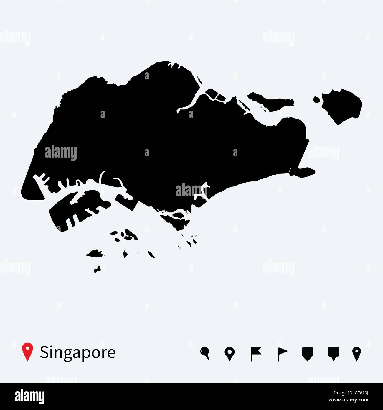 Map of singapore pins hi-res stock photography and images - Alamy