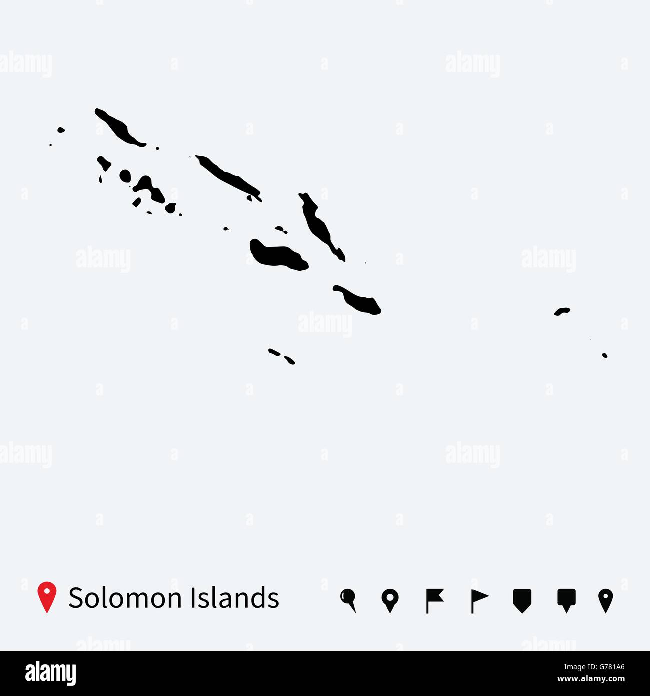 Map of solomon islands hi-res stock photography and images - Alamy