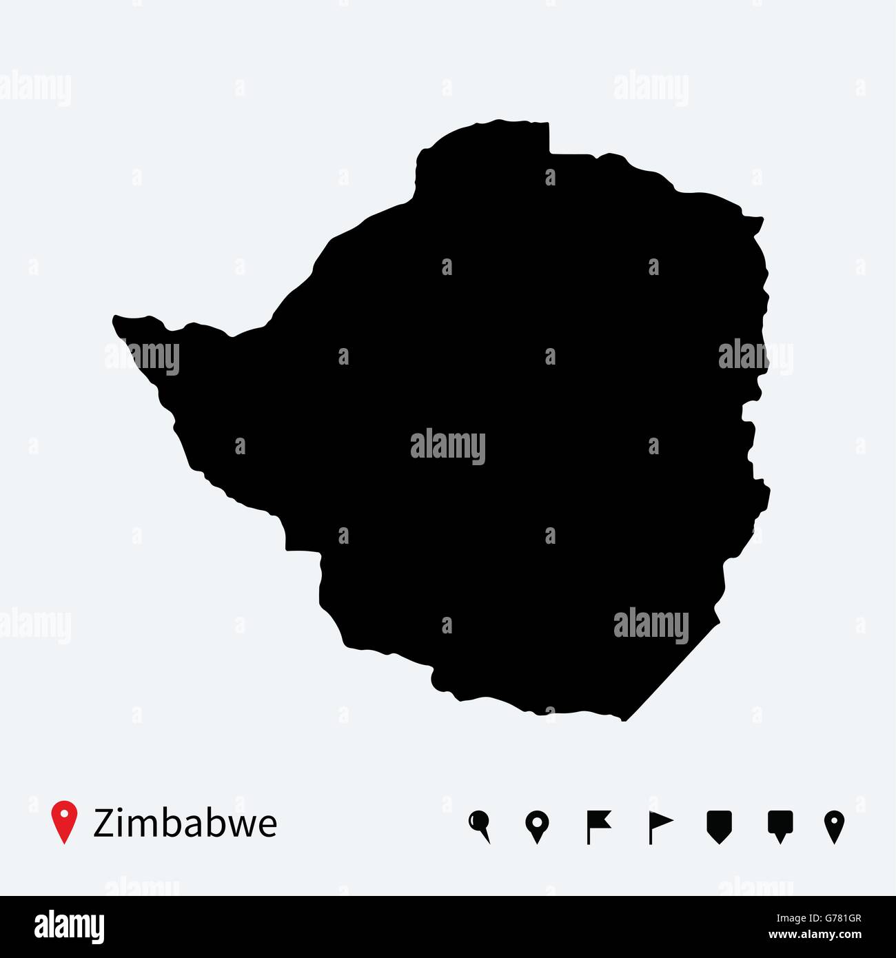 Map of zimbabwe hi-res stock photography and images - Alamy