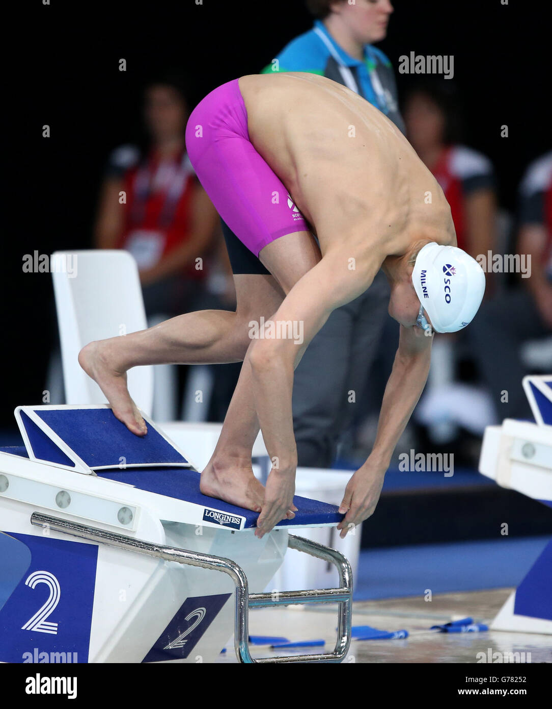 Scotland's Stephen Milne dives in for the Men's 1500m Freestyle - Heat ...