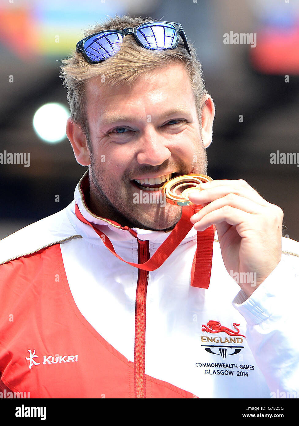 England's Dan Greaves celebrates with his gold medal after winning the ...