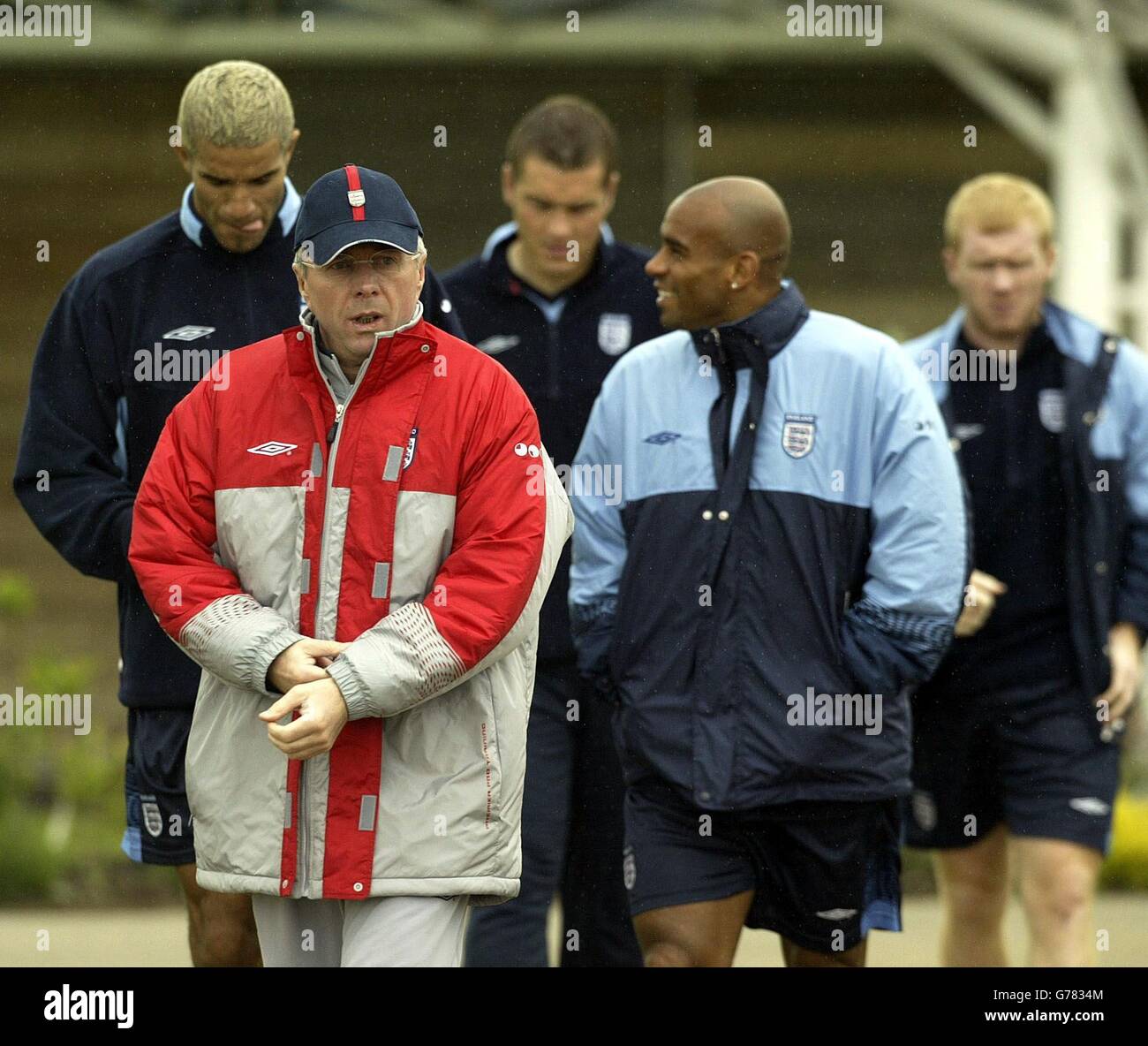 England Manager Sven Goran Eriksson walks to training at London Colney ...