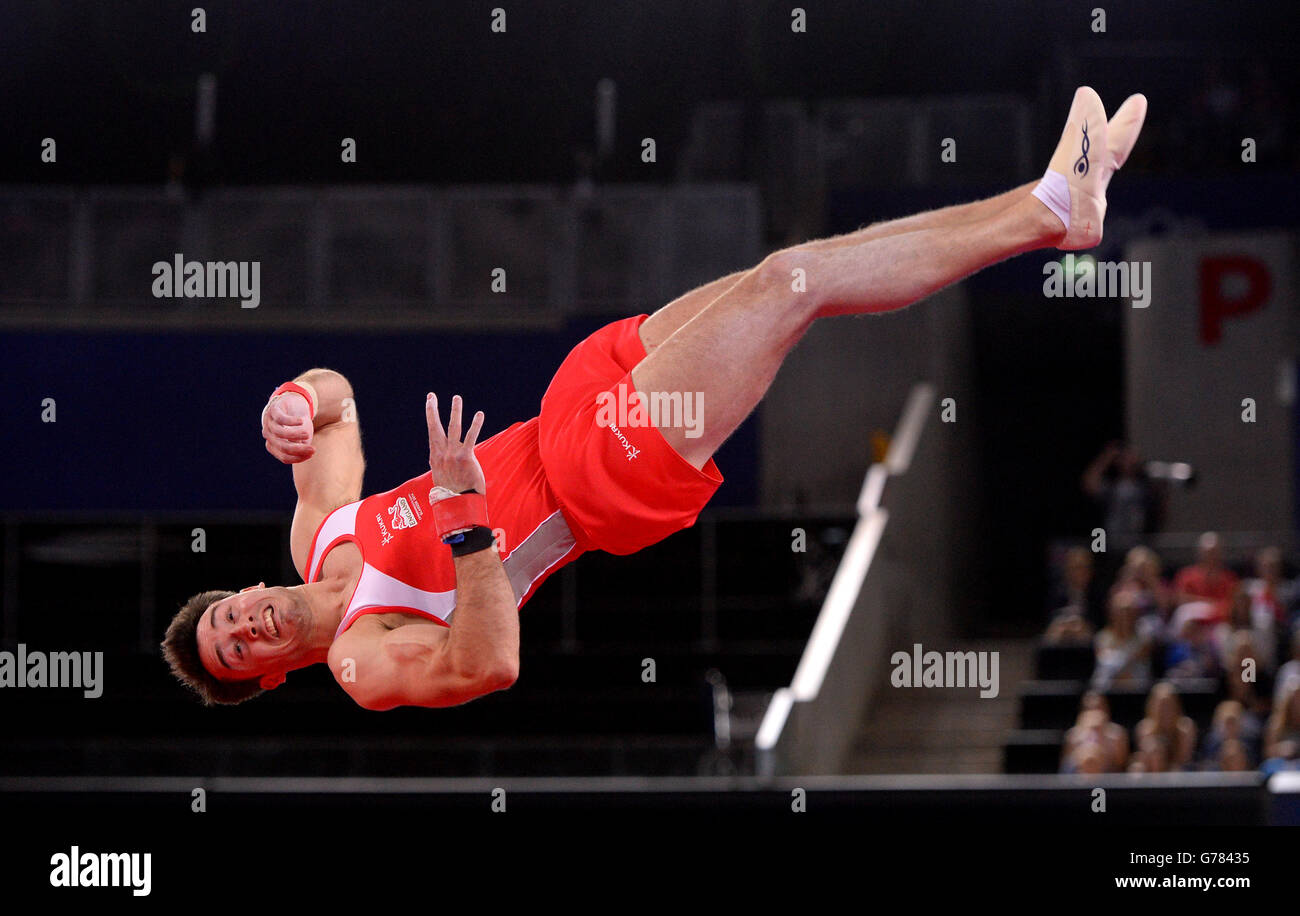England's Kristian Thomas during the Men's Artistic Gymnastics Floor ...