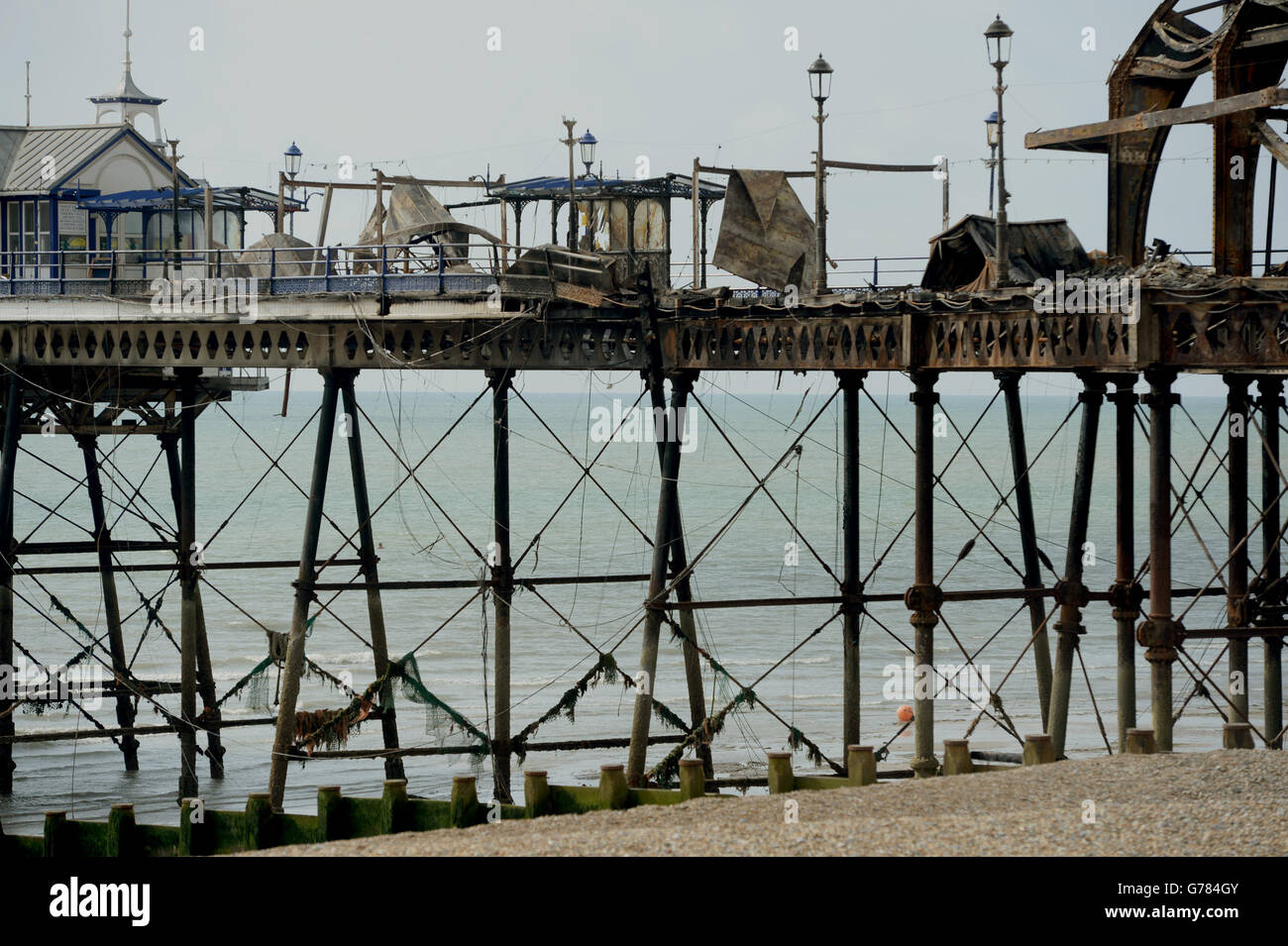 Eastbourne pier damage hi-res stock photography and images - Alamy