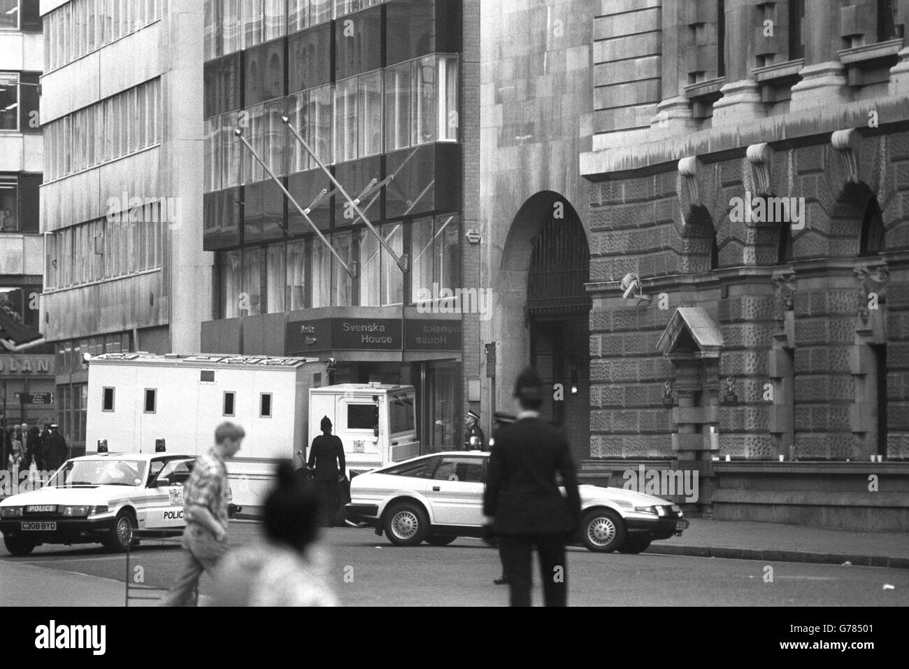 A police van carrying members of the Guildford Four arrives at the Old ...