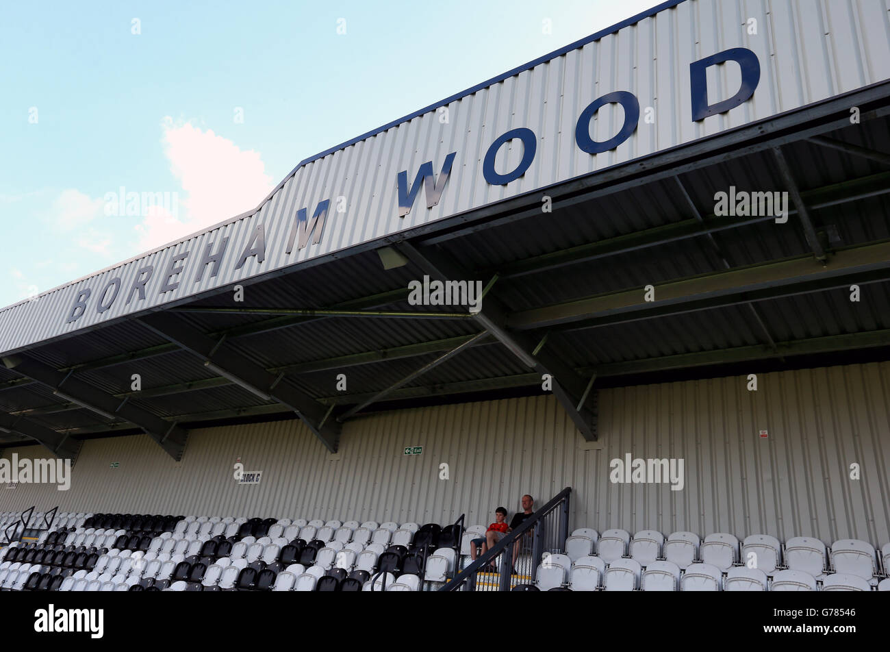 A general view of the stands at boreham wood hi-res stock photography ...