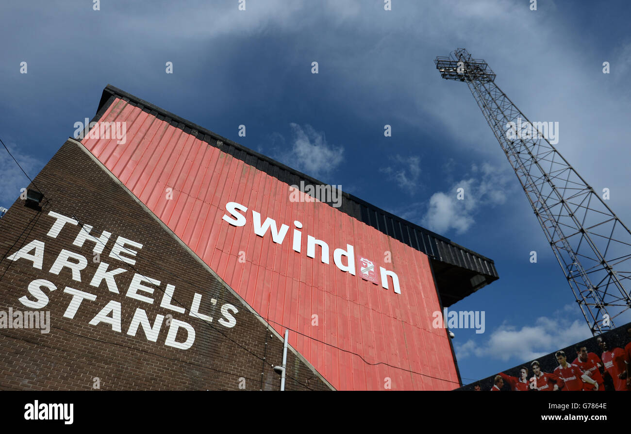 General view of the exterior of The County Ground, home to Swindon Town ...