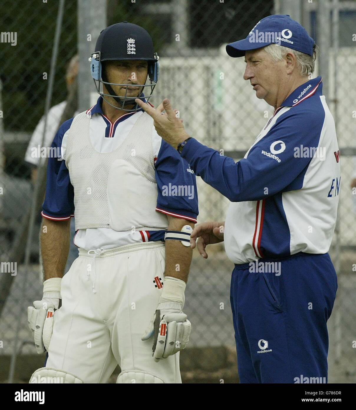 England test captain nasser hussain talks coach duncan fletcher hi-res ...