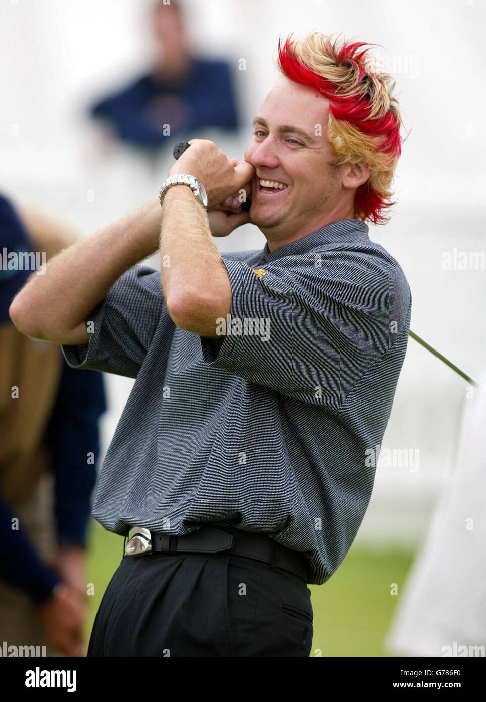 Ian Poulter from England during a practice round, ahead of the Nissan ...
