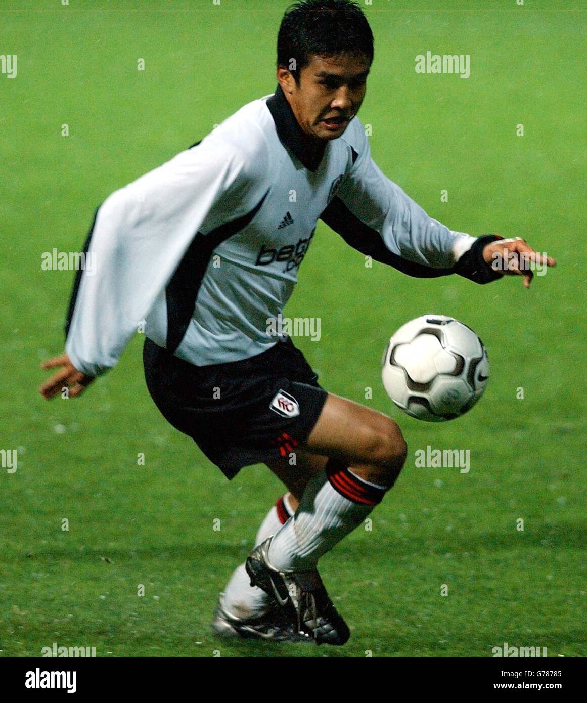 Fulham's Junichi Inamoto in action against Dinamo Zagreb, during their ...