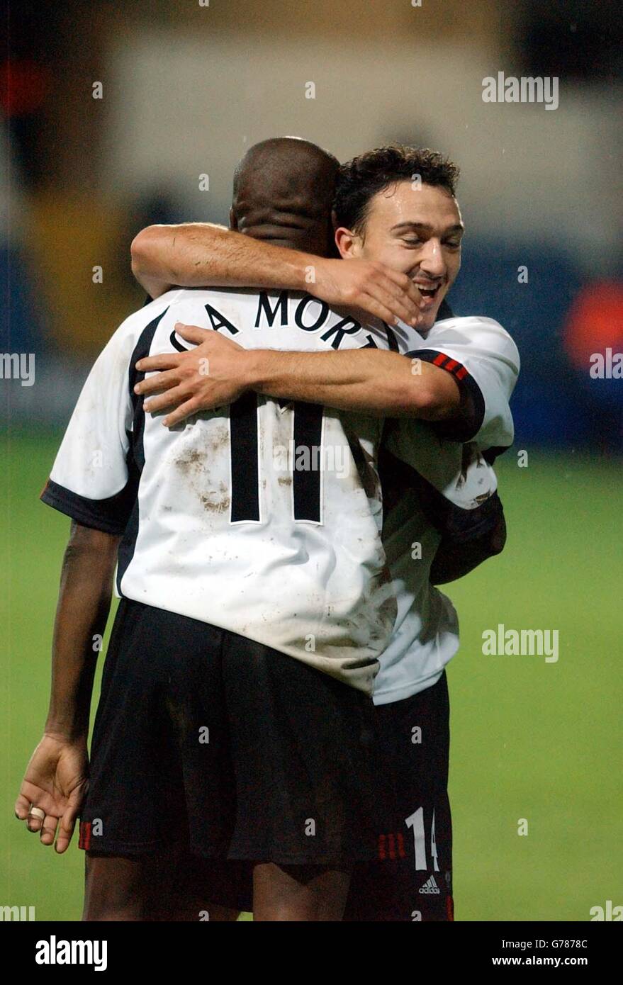 Steed Malbranque and Luis Boa Morte celebrate after Boa Morte scored in ...