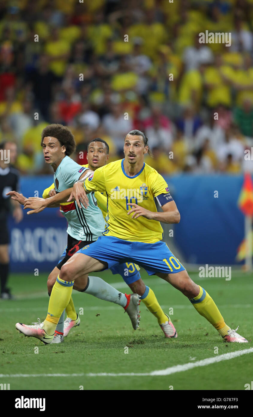 Zlatan ibrahimovic fans after uefa hi-res stock photography and images ...