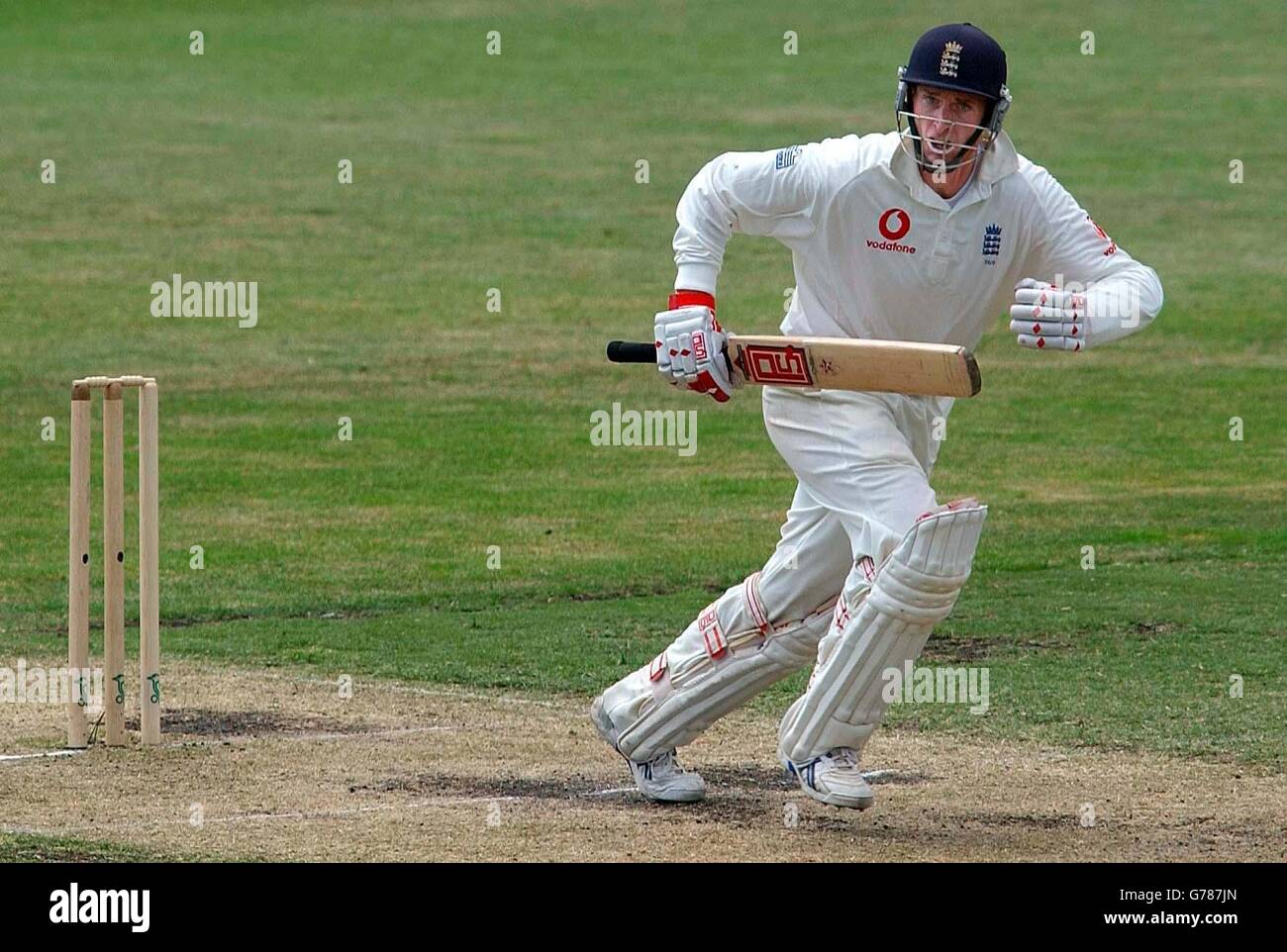 England batsman john crawley begins another run hi-res stock ...