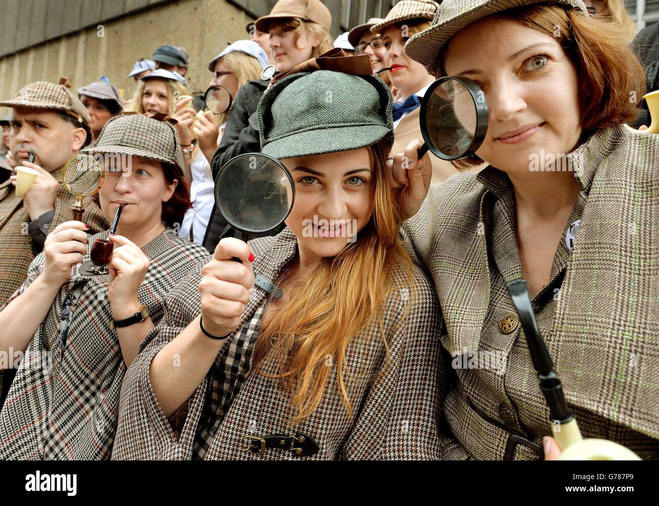 Fans of Sherlock Holmes gather dressed as Sherlock Holmes, as they ...