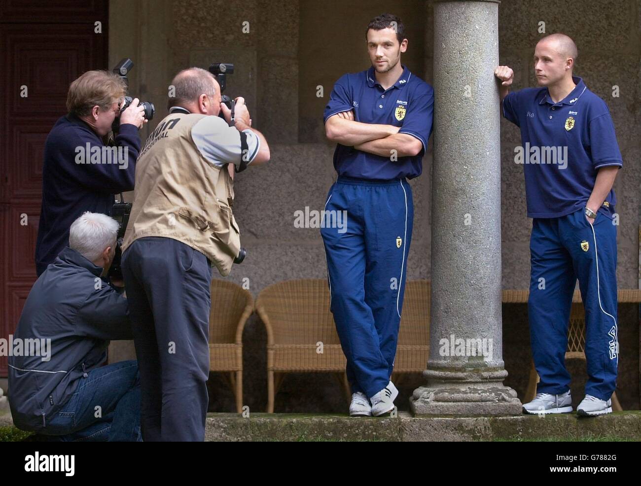 Scotlands christian dailly left and paul devlin pose for photographers ...