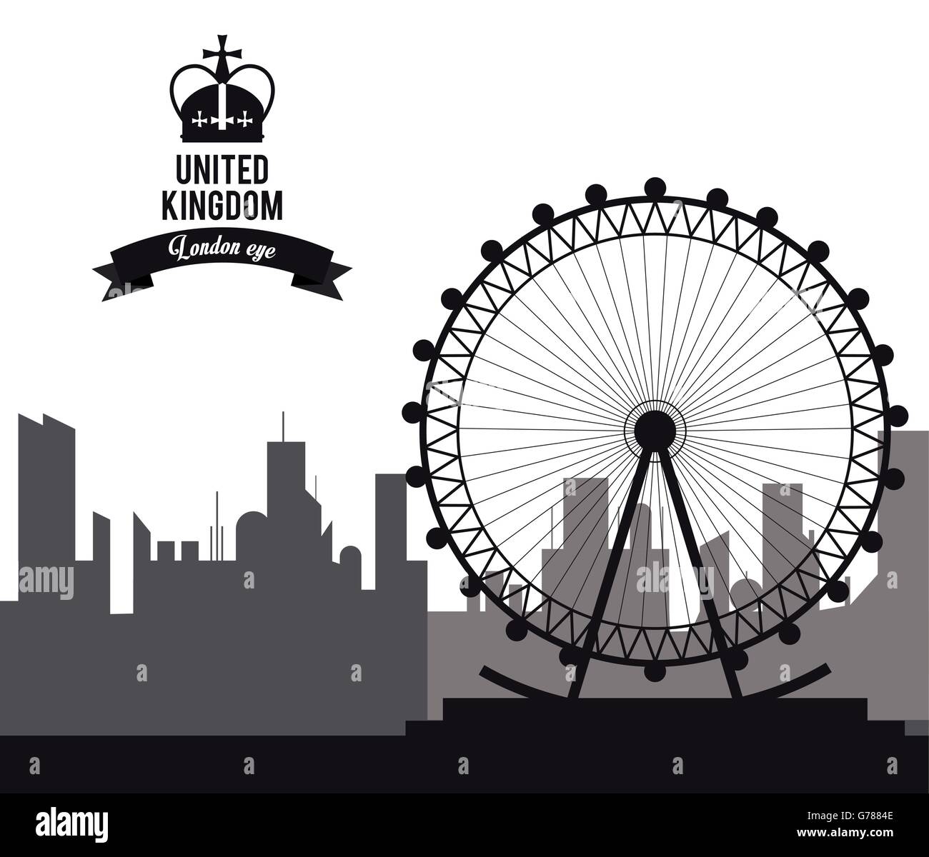 London Eye Illustration High Resolution Stock Photography and Images ...