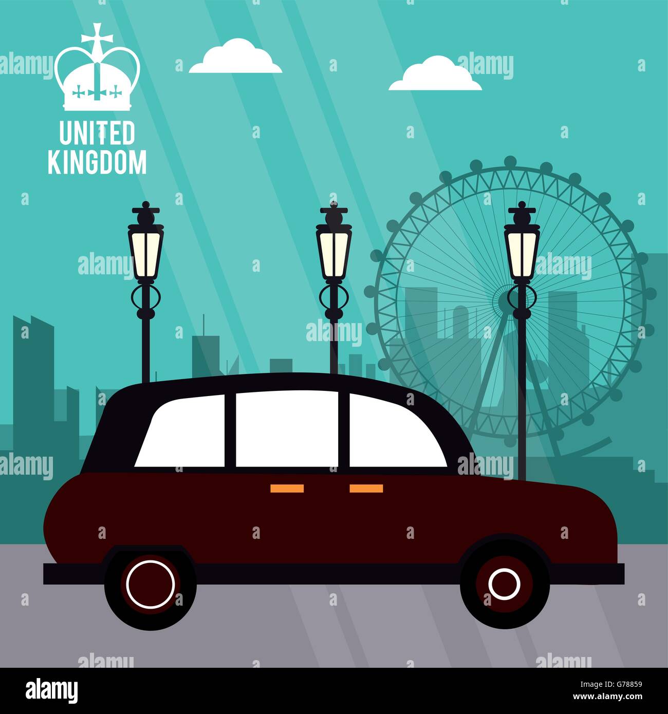 traditional car icon. United kingdom design. vector graphic Stock ...