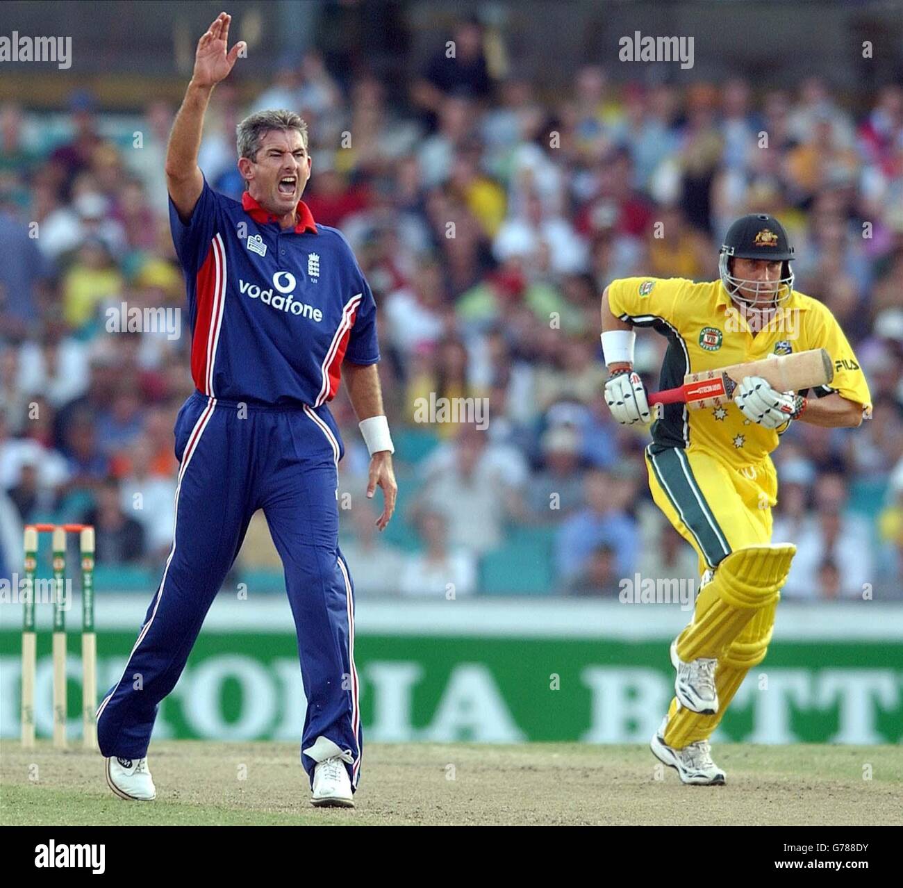 EDITORIAL USE ONLY - NO COMMERCIAL USE: England bowler Andrew Caddick ...