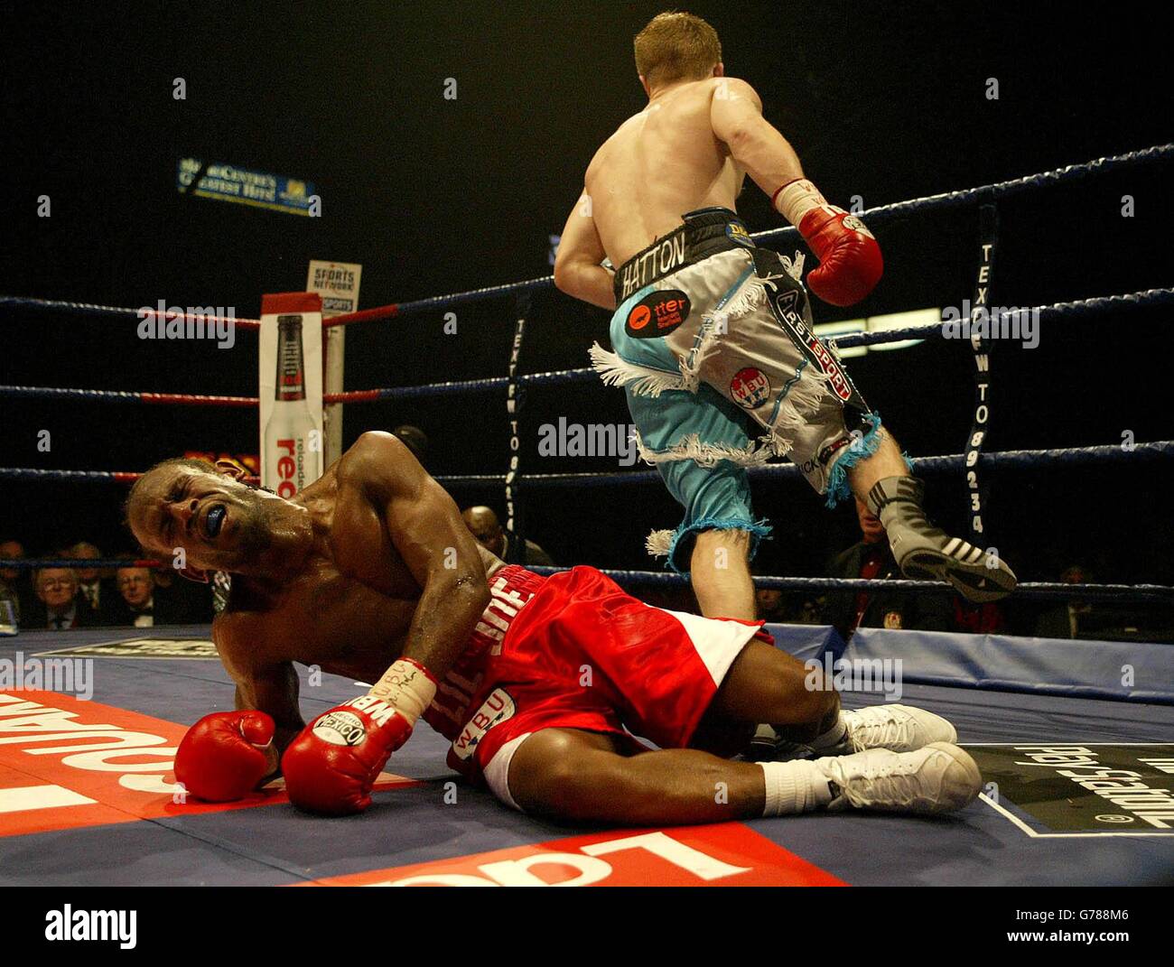 Ricky hatton steps over stricken challenger joe hutchinson on floor hi ...