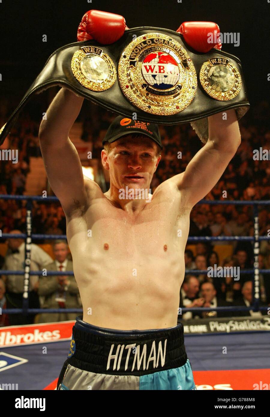 Champion Ricky Hatton holds WBU belt after his KO' win of Joe ...