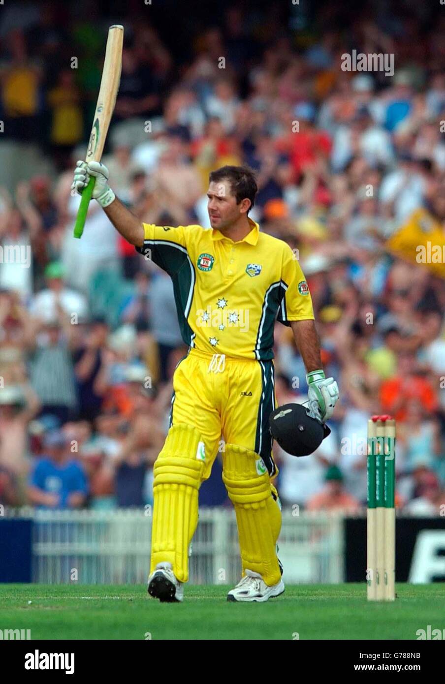 NO COMMERCIAL USE : Australian captain Ricky Ponting celebrates his ...
