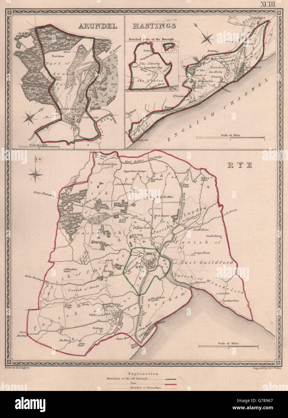Map of arundel hi-res stock photography and images - Alamy