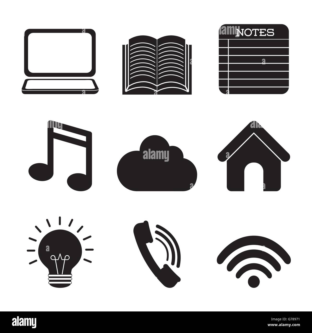 Multimedia icon set. Internet of things design. vector graphic Stock ...