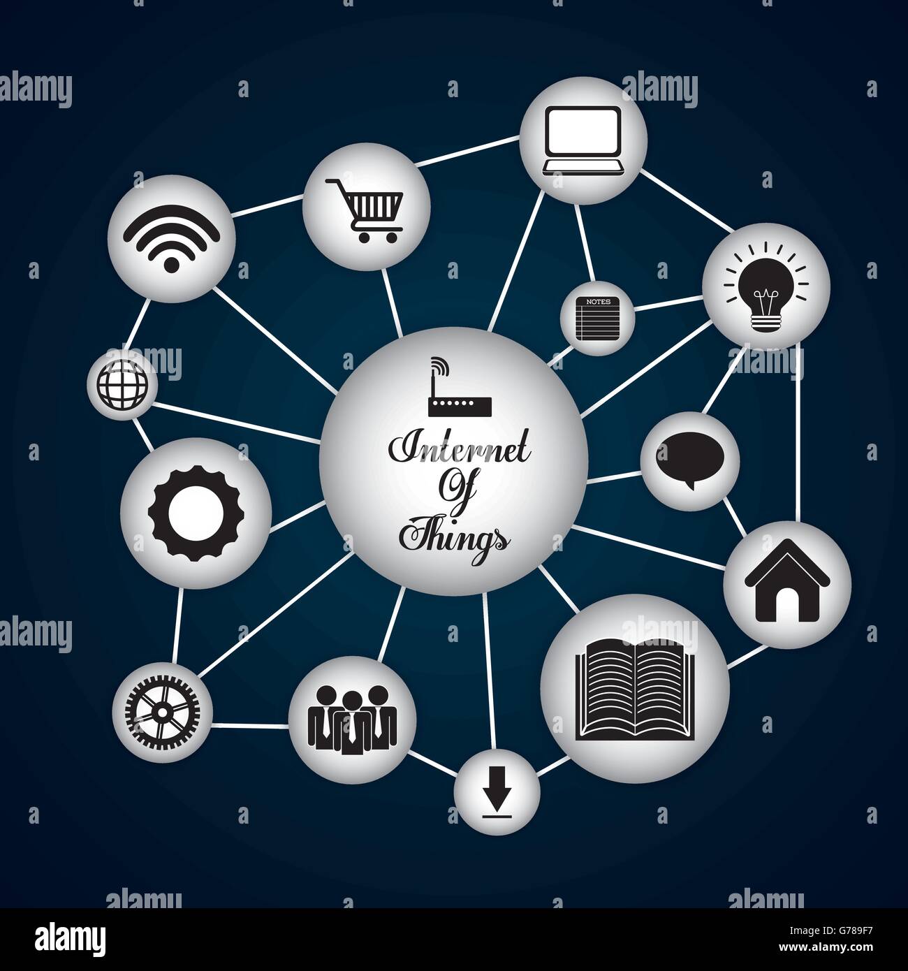 Multimedia icon set. Internet of things design. vector graphic Stock ...