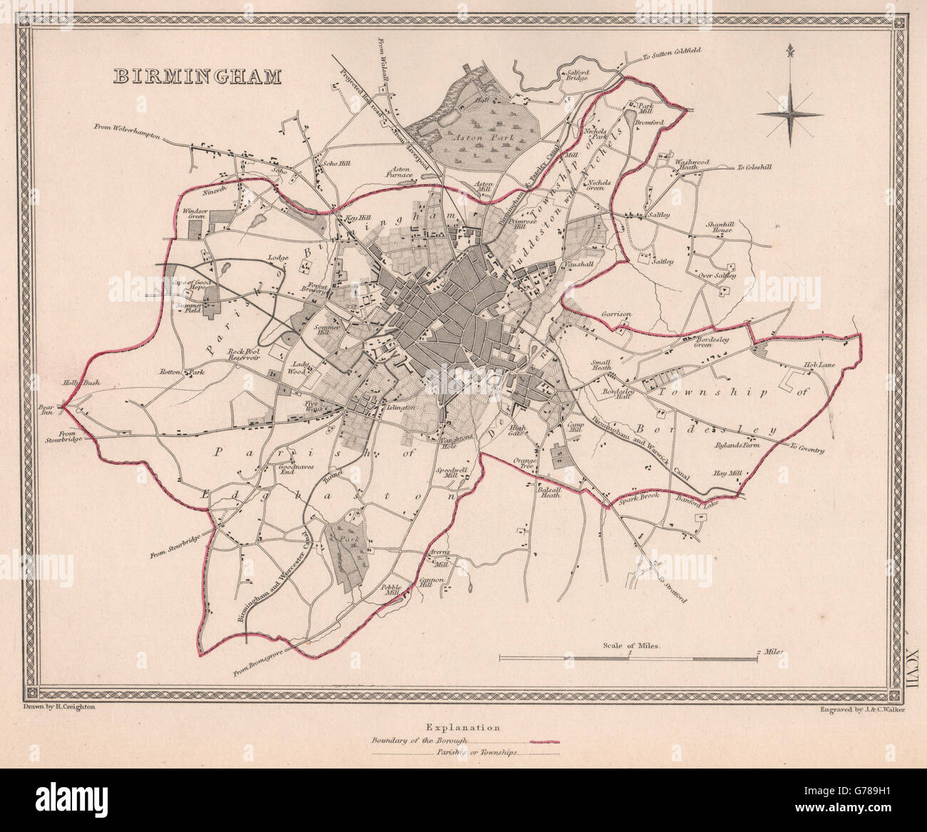 Birmingham map 19th century hi-res stock photography and images - Alamy