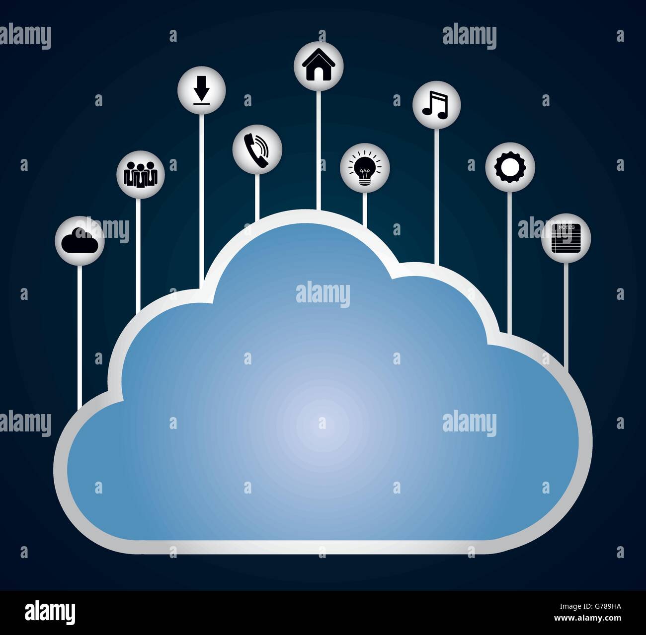 Multimedia icon set. Internet of things design. vector graphic Stock ...