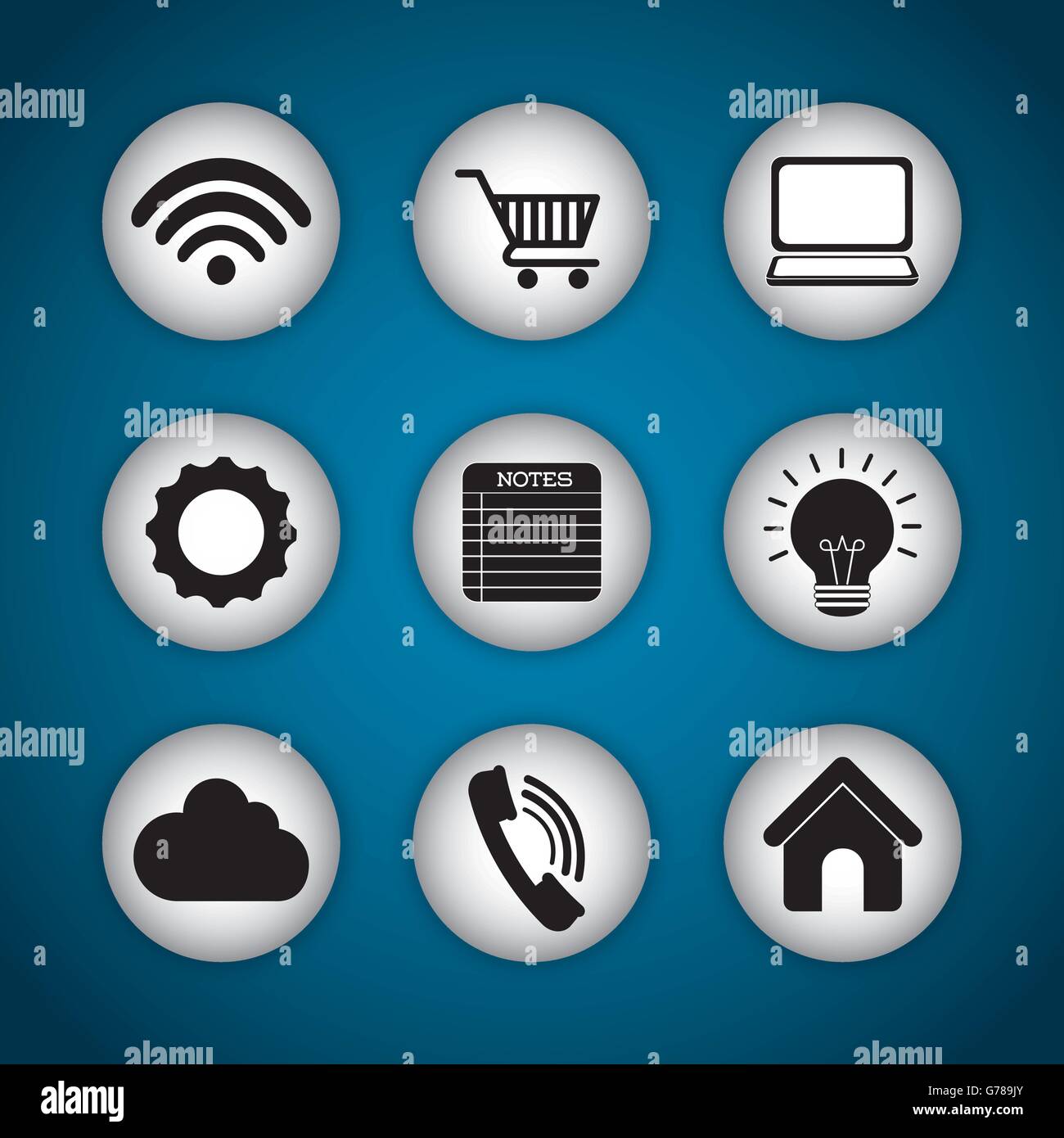 Multimedia icon set. Internet of things design. vector graphic Stock ...