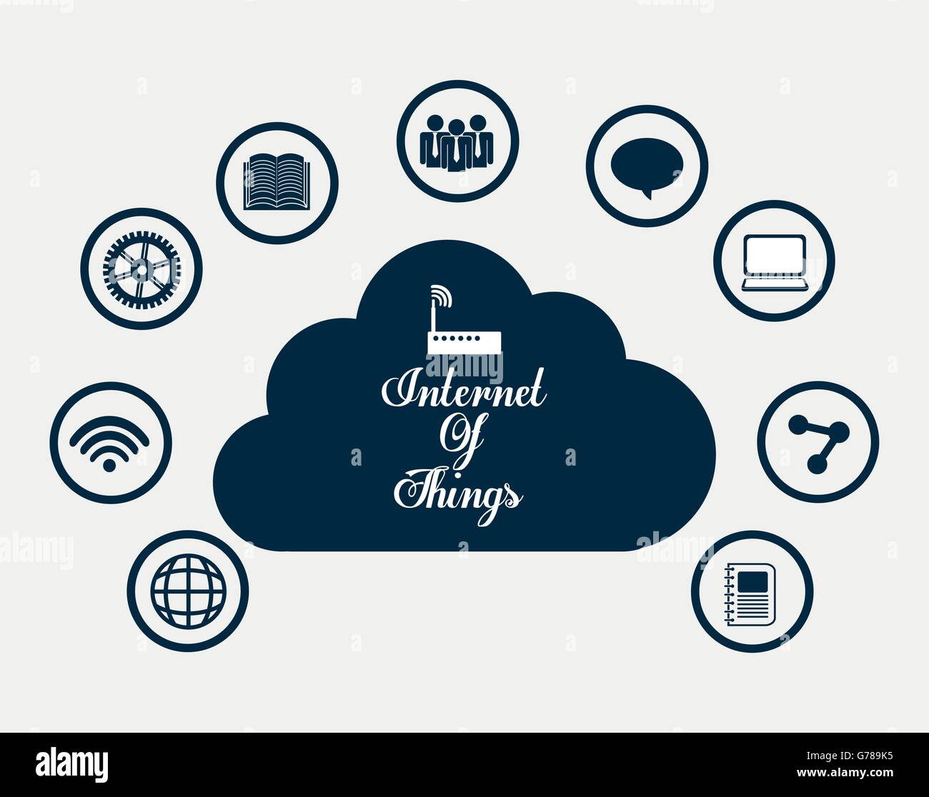 Multimedia icon set. Internet of things design. vector graphic Stock ...