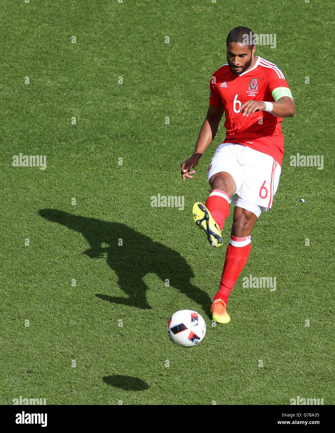 Wales' Ashley Williams during the round of 16 match at the Parc de ...