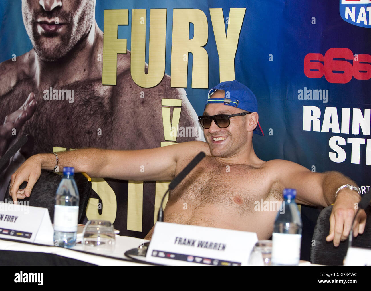 Tyson fury press conference at radisson blu hotel hi-res stock ...